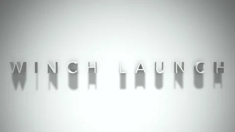 winch launch 3D title animation white te... | Stock Video | Pond5