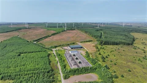 Wind Farm Battery Energy Storage System | Stock Video | Pond5