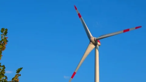 wind generators over sky background | Stock Video | Pond5