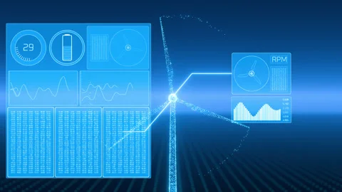 Wind power plant control system. Renewab... | Stock Video | Pond5