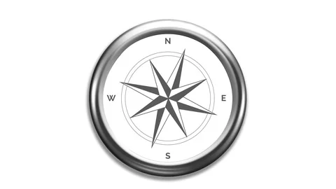 Wind rose compass with spinning pointers | Stock Video | Pond5