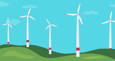 Wind turbine animation. | Stock Video | Pond5
