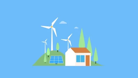 Renewable Energy Animation Stock Video Footage | Royalty Free Renewable ...