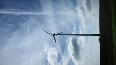 Wind turbine with big rotating blades. W... | Stock Video | Pond5