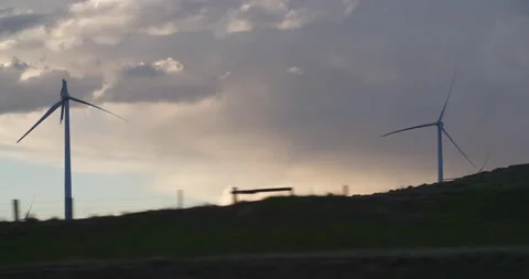 Wind turbine failure. Broken blade hangi... | Stock Video | Pond5