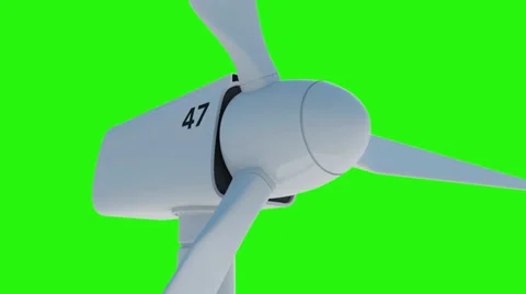 Wind turbine on green screen | Stock Video | Pond5