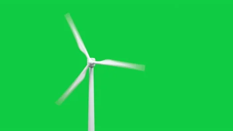 wind turbine isolated on green screen ba... | Stock Video | Pond5