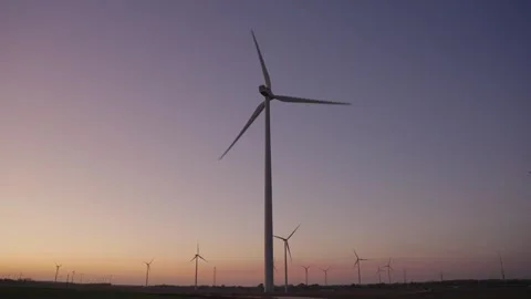 Wind Turbine in a large wind farm. Large... | Stock Video | Pond5
