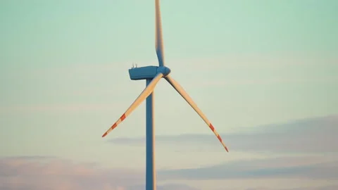 Wind turbine rotating by wind force and ... | Stock Video | Pond5