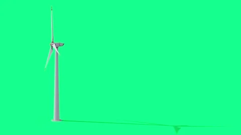 wind turbine spinning around isolated on... | Stock Video | Pond5