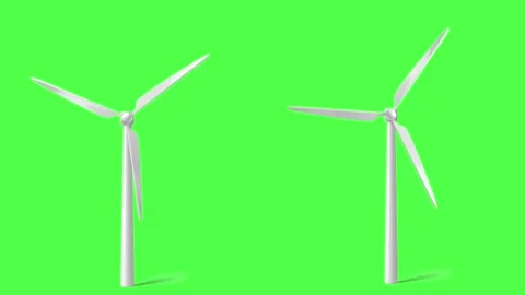 Wind turbines with the green screen back... | Stock Video | Pond5