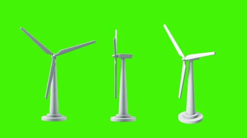 Wind turbines rotating motion on isolate... | Stock Video | Pond5