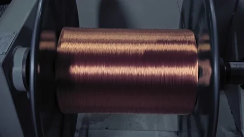 Winding cable on a rotating coil. Produc... | Stock Video | Pond5