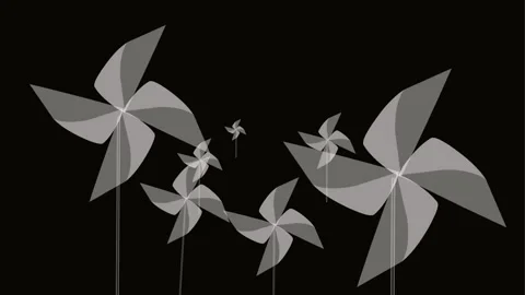 windmill background and 2d animation, re... | Stock Video | Pond5