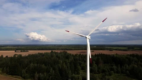 windmill in the fields sunny weather, sh... | Stock Video | Pond5