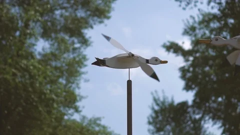 Windmill in the form of a duck with a pr... | Stock Video | Pond5