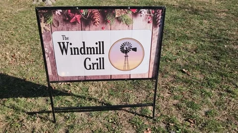 The Windmill Grill Signage | Stock Video | Pond5