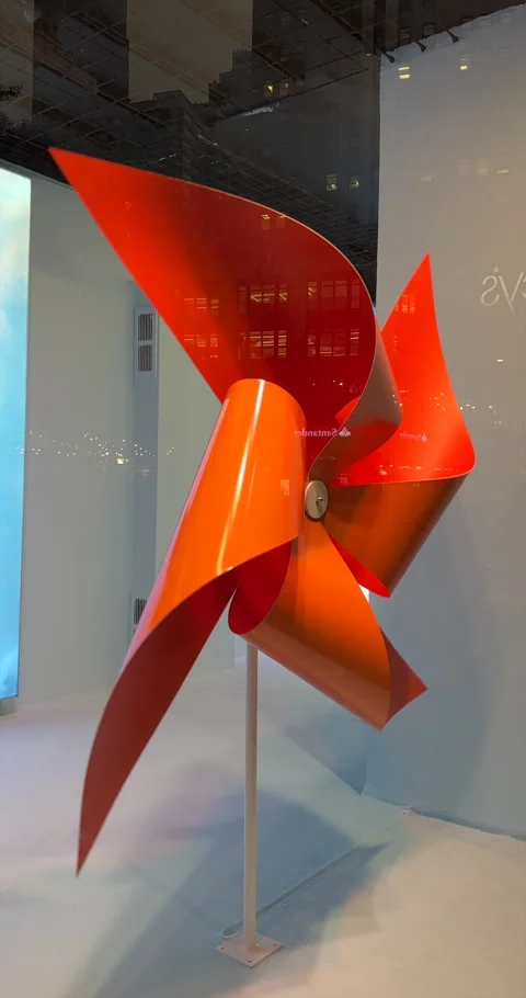 Windmill show window display in New York... | Stock Video | Pond5