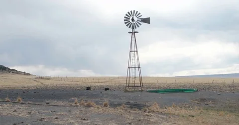 Windmill Wind Pump Rotating Generating P... | Stock Video | Pond5