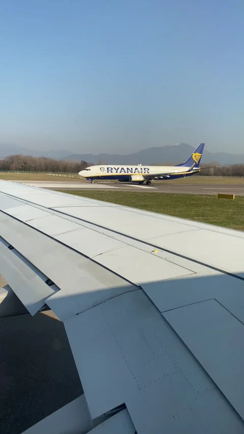 Window Plane Pov: Ryanair Plane Up Close... | Stock Video | Pond5