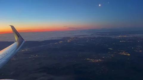 Window view of a Ryanair plane's window ... | Stock Video | Pond5