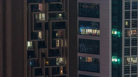 Windows in high-rise building exterior i... | Stock Video | Pond5