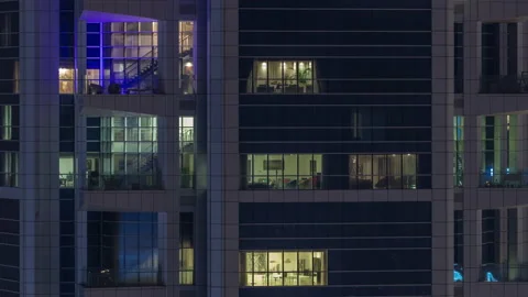Windows in high-rise building exterior i... | Stock Video | Pond5