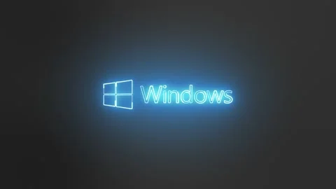 Windows Logo Neon Sign | Stock Video | Pond5