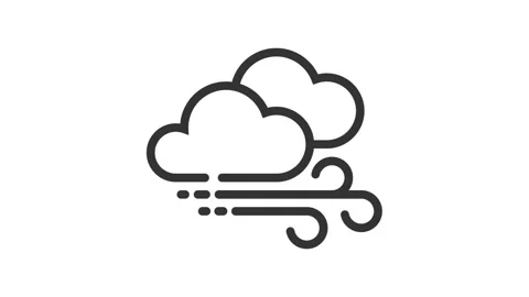 Windy and Cloudy on white background, We... | Stock Video | Pond5