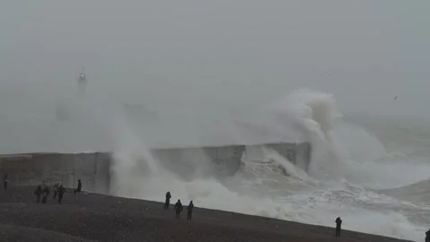 Windy scenes in East Sussex as Storm Fra... | Stock Video | Pond5