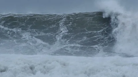Windy weather big stormy sea waves from ... | Stock Video | Pond5