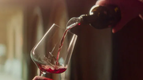 Wine Flow From Bottle To Glass With Barr... | Stock Video | Pond5