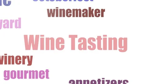 Wine Tasting Wordcloud Animated On White... | Stock Video | Pond5