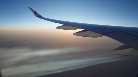 Wing of Modern Air China Airbus A350 Pas... | Stock Video | Pond5