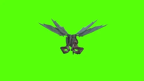 Winged Monster Flying Bite Green Screen ... | Stock Video | Pond5