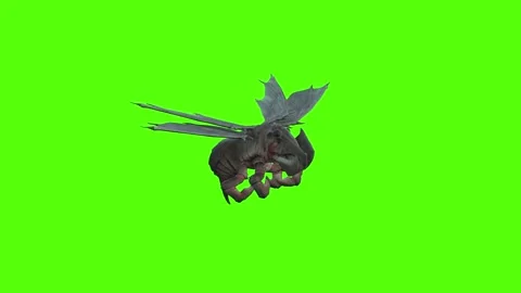 Winged Monster Spit Venom Green Screen A... | Stock Video | Pond5