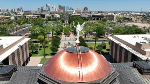 Winged Victory statue on top of Arizona ... | Stock Video | Pond5