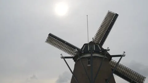 The wings of a Dutch windmill turning in... | Stock Video | Pond5