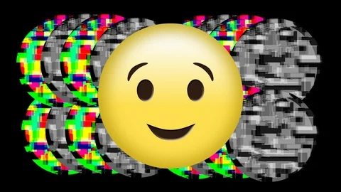 Winking emoji and static | Stock Video | Pond5