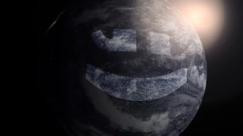 Winking emoji on planet Earth | Stock Video | Pond5