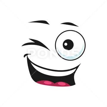 Winking smiley face isolated emoticon blinking eye ~ Clip Art #149889419