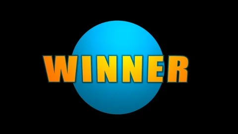 WINNER blue animated pop up button/ Matt... | Stock Video | Pond5