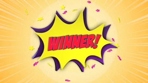 WINNER Comic Text Animation, with Alpha ... | Stock Video | Pond5