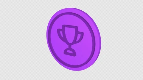 Winner Cup 3d icon. Purple color. Alpha ... | Stock Video | Pond5