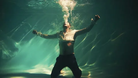 Winner emotional man screaming underwate... | Stock Video | Pond5