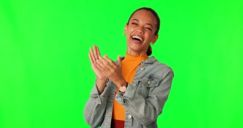 Winner, excited and woman clapping on gr... | Stock Video | Pond5