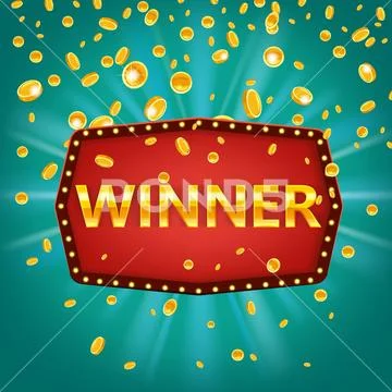 Winner frame label banner template. Win congratulations vintage frame ...