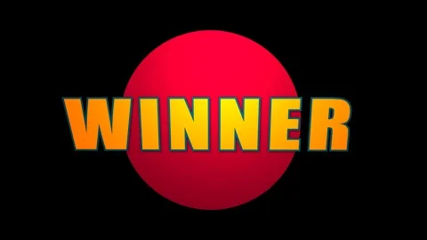 WINNER red animated pop up button/ Matte... | Stock Video | Pond5