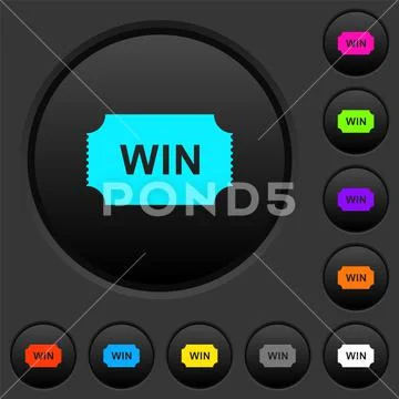 Winner ticket dark push buttons with color icons ~ Clip Art #152024447