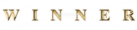 Winner - a word winner on a white background with gold effect letters ...
